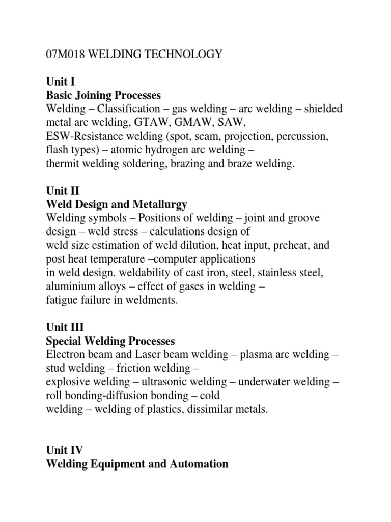 Welding Technology: Processes & Design | PDF