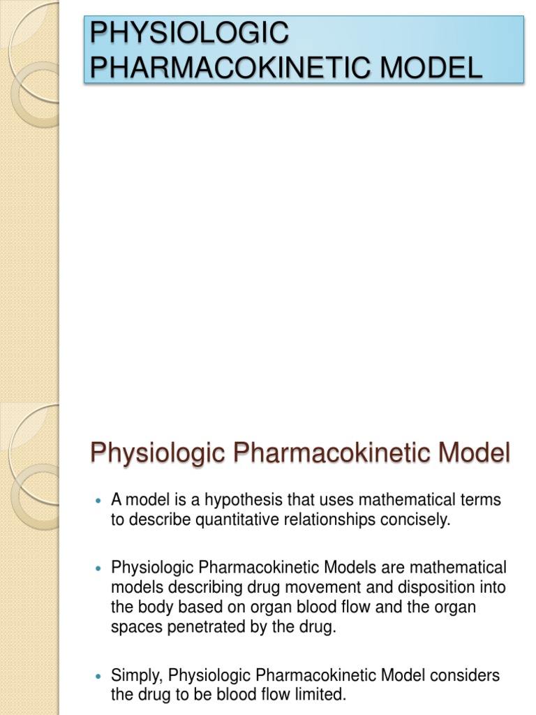 Physiologic Pharmacokinetic Model | PDF | Pharmacokinetics | Vein