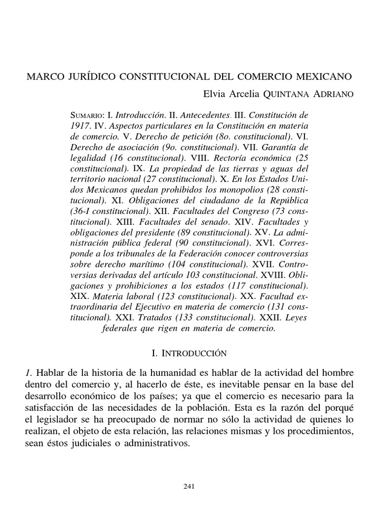 Marco Jurídico Constitucional Del Comercio Exterior | PDF ...