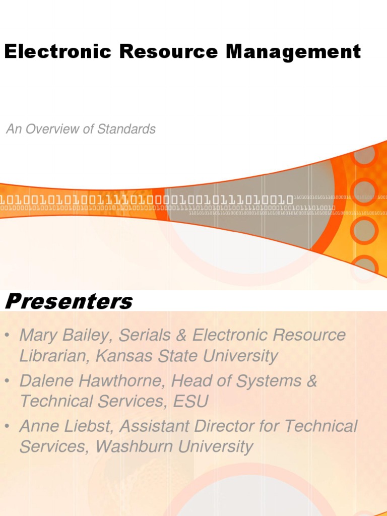 Electronic Resource Management: An Overview of Standards | PDF ...