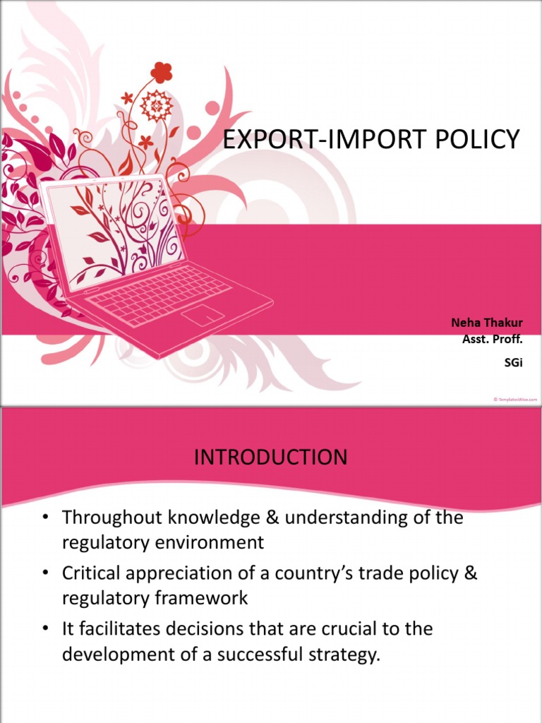 EXIM Policy PPT 2 | PDF | Exports | International Business