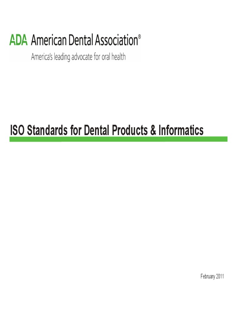 ISO Standards For Dental Products & Informatics | PDF | Oral Hygiene ...