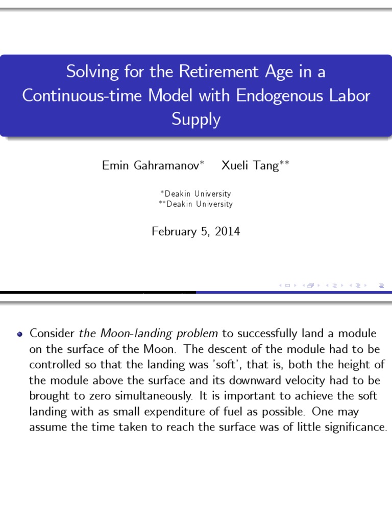 Leisure Presentation | PDF | Optimal Control | Mathematical Optimization