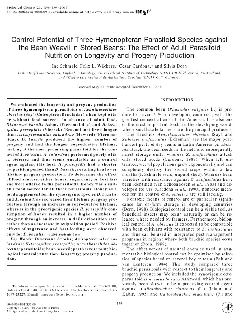 The Effect of Adult Parasitoid | PDF | Biological Pest Control | Parasitism