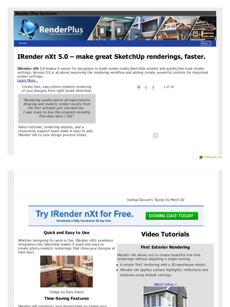 IRender NXT For SketchUp Rendering - RenderPlus | PDF | Software | Computing And Information ...