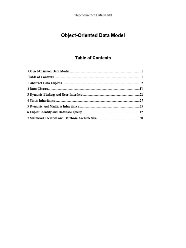 Object-Oriented Data Model | PDF | Class (Computer Programming ...
