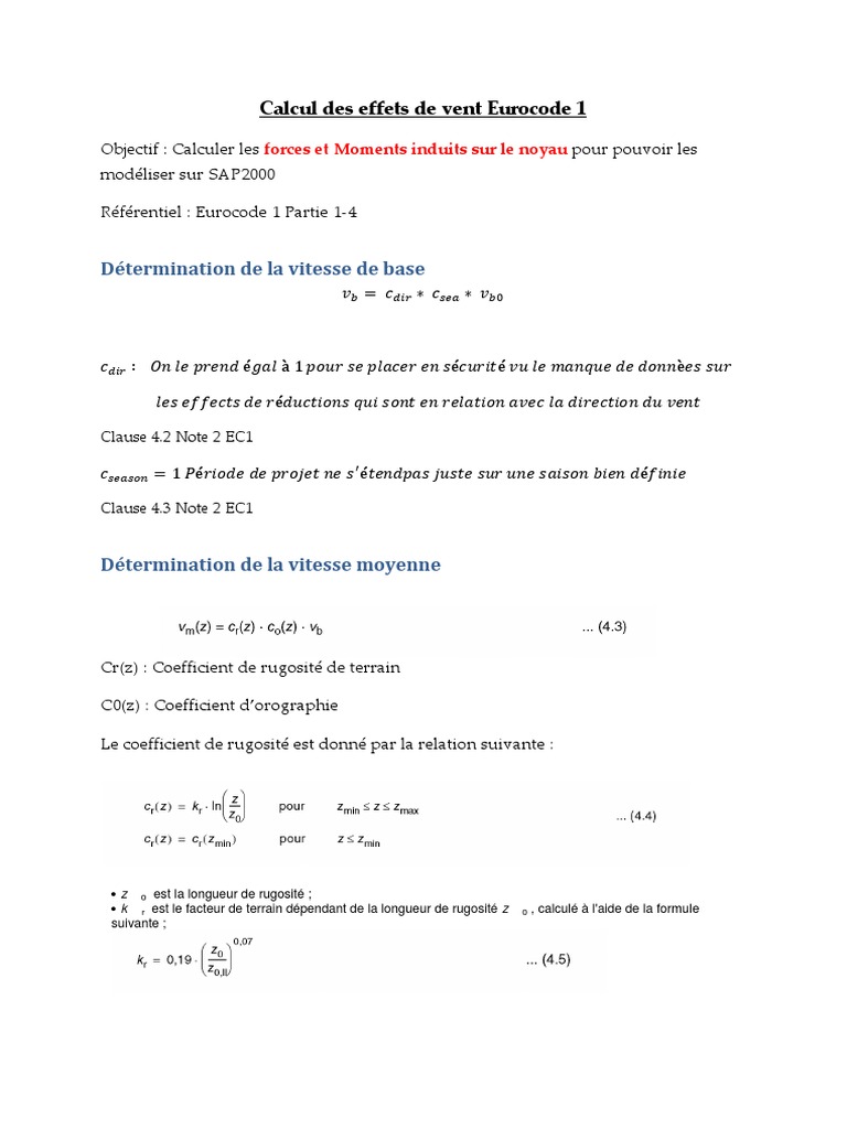 Calcul Des Effets de Vent Eurocode 1 | PDF