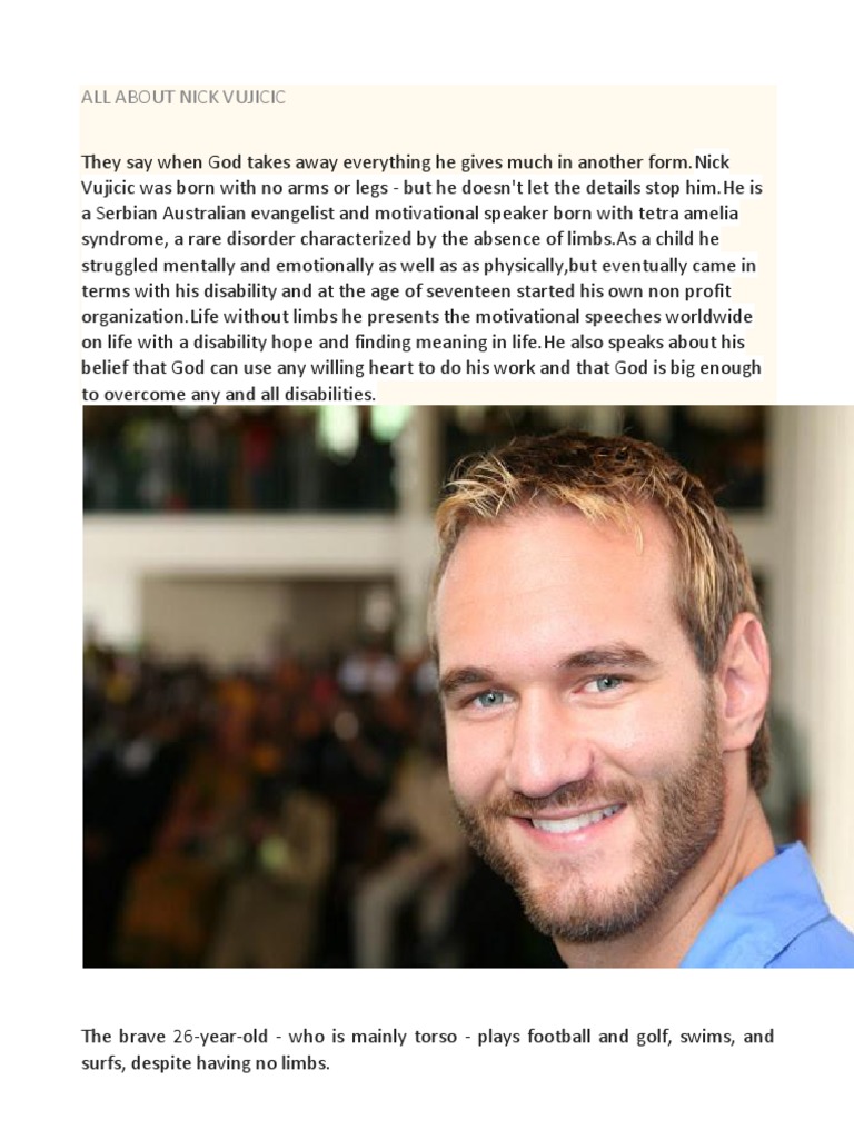 The Inspiring Story of Nick Vujicic: Overcoming Disability with Faith ...