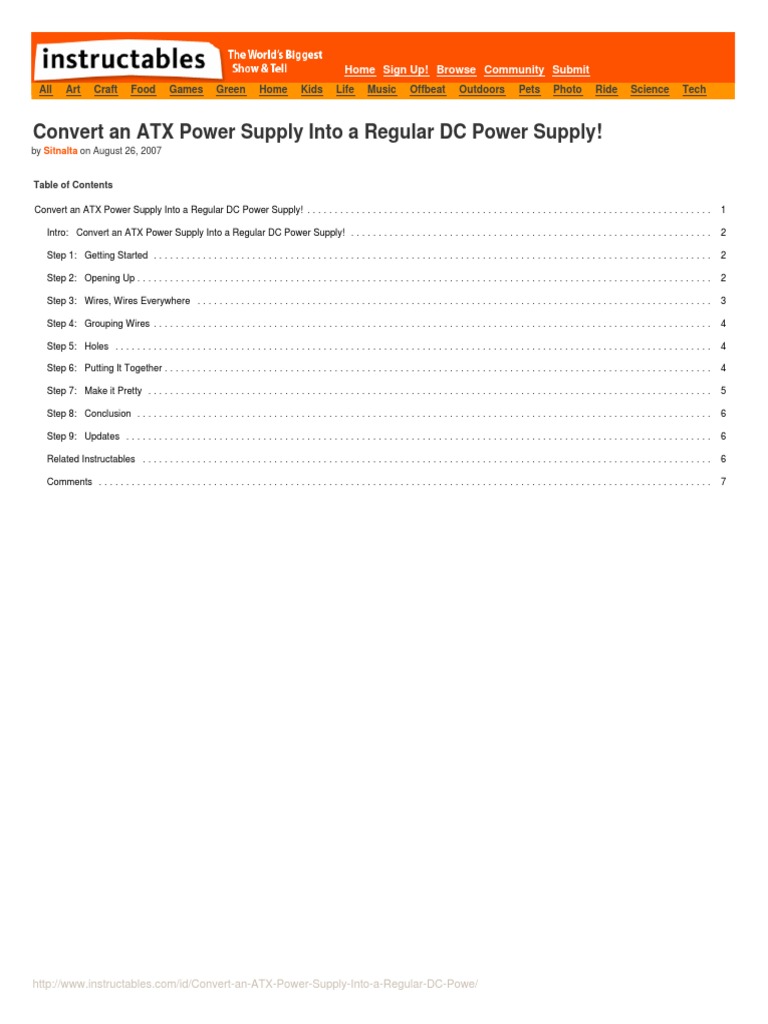 Convert An ATX Power Supply Into A Regular DC Power | PDF | Power ...