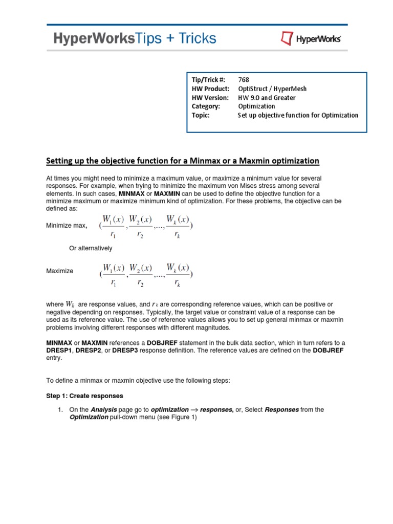 Set Up Objective Function For Optimization | PDF | Mathematical ...