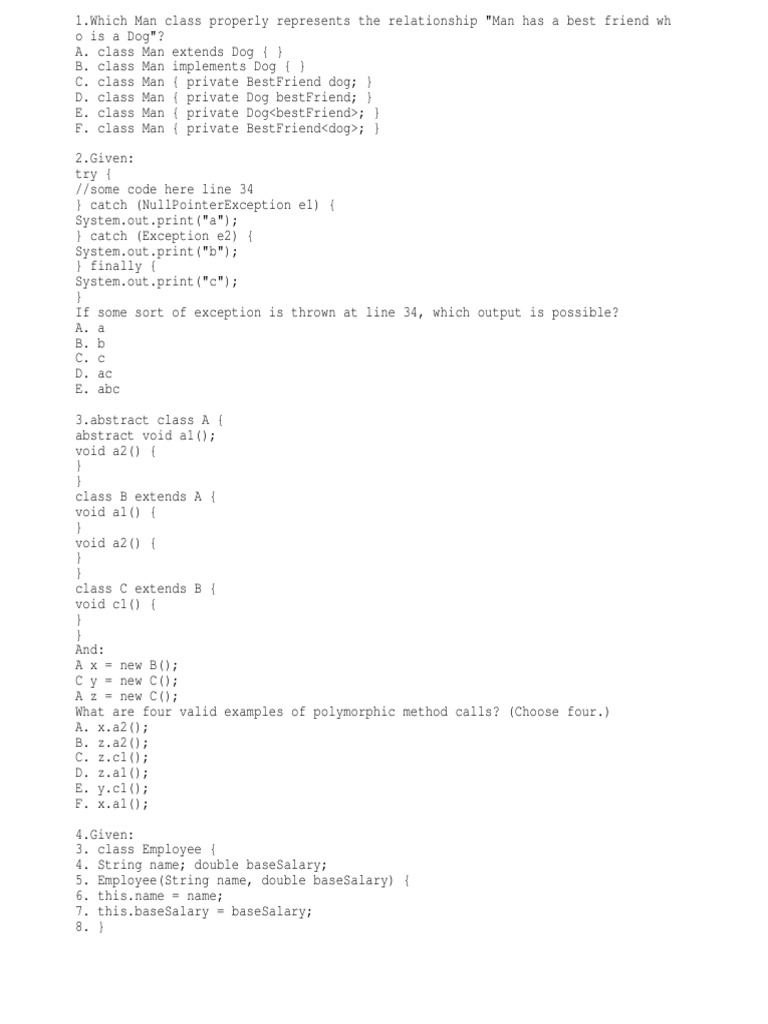 Ocjp 6 | PDF | Java (Programming Language) | String (Computer Science)