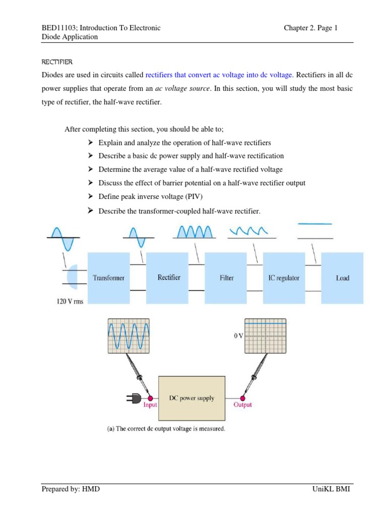 Chapter 1c (RECTIFIER) | PDF | Rectifier | Power Supply