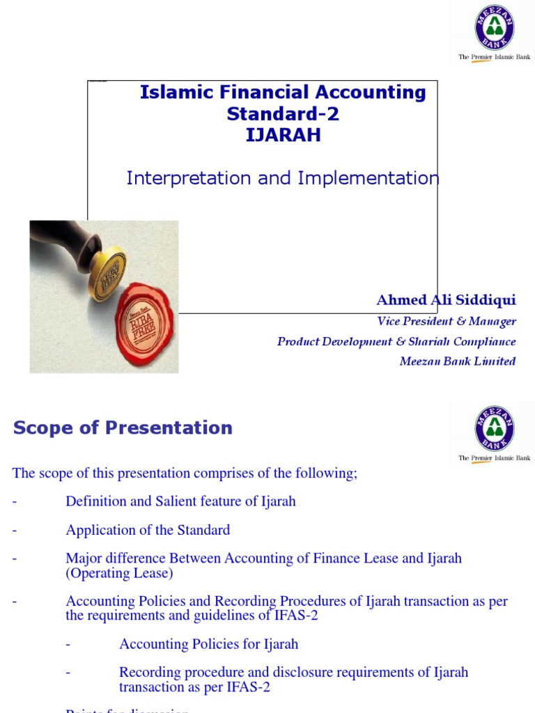 Islamic Financial Accounting Standards To Ijarah by Ahmed Al | PDF ...