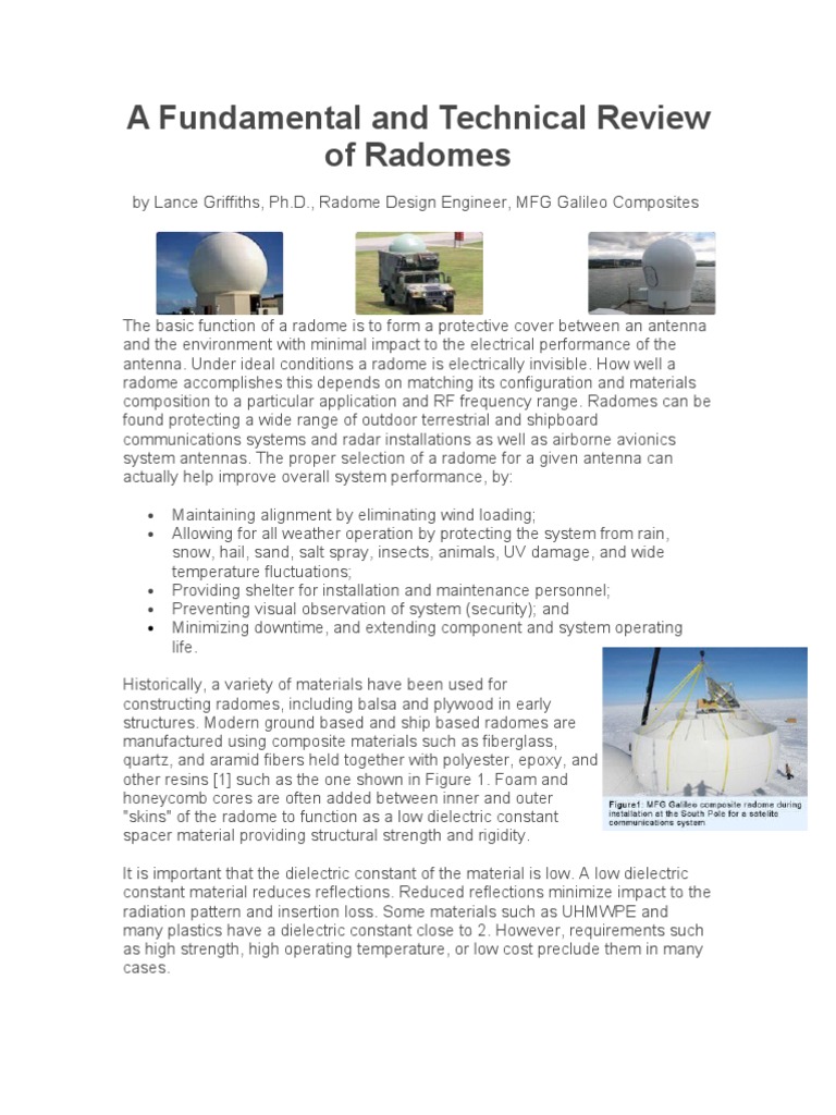 A Fundamental and Technical Review of Radomes | PDF | Technology ...
