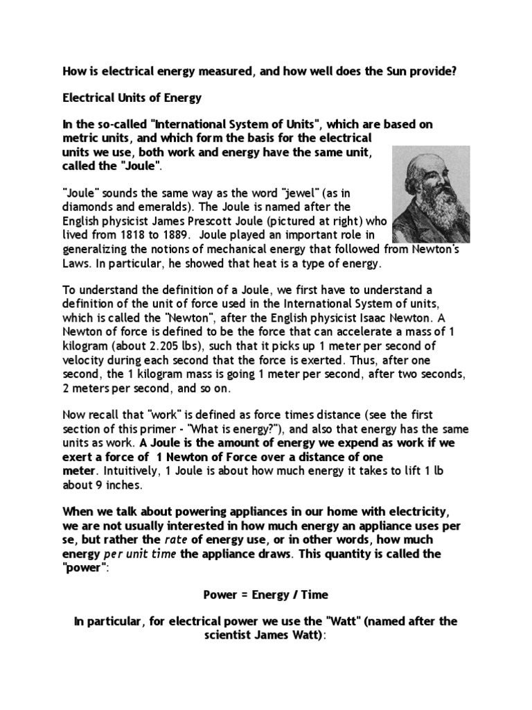 How Is Electrical Energy Measured | PDF | Watt | Power (Physics)