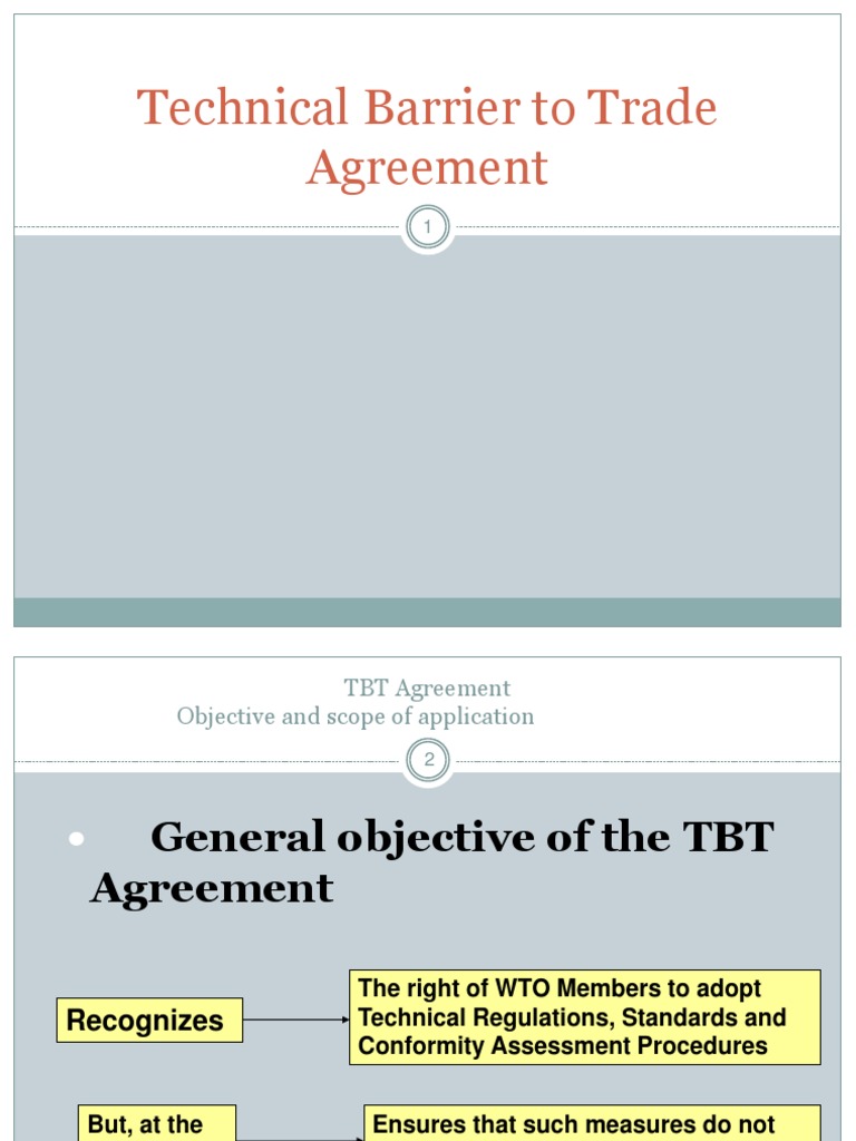 Technical Barrier To Trade Agreement | PDF | World Trade Organization ...