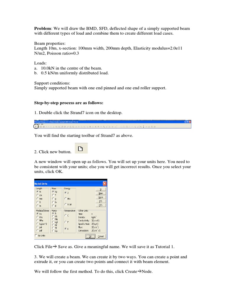 Strand7 Demonstration | PDF | Dialog Box | Beam (Structure)