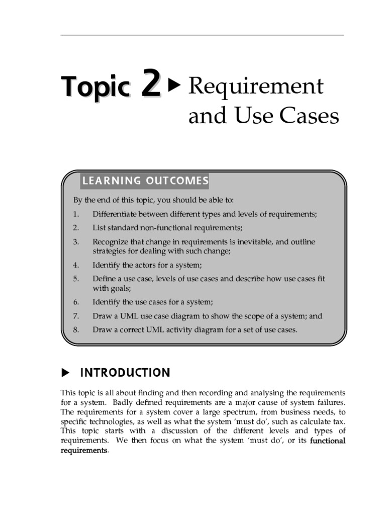 Topic 2 Requirement and Use Cases | Use Case | Business Process