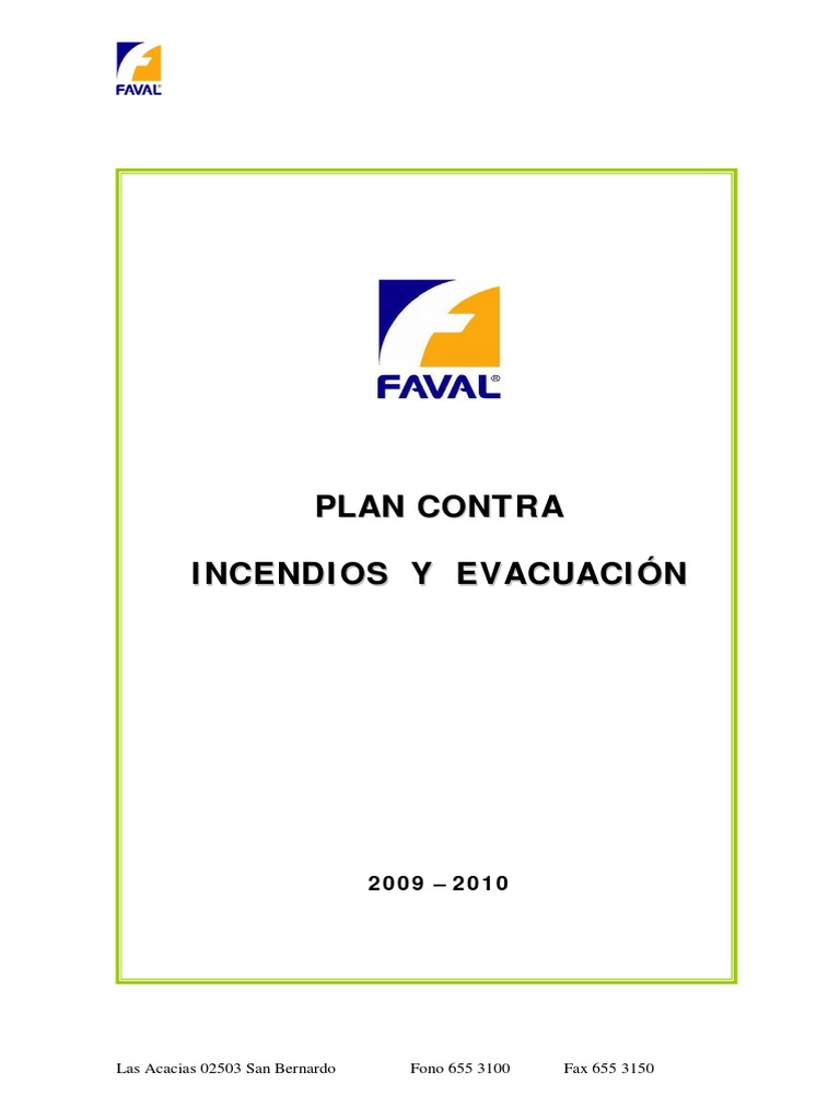 Plan Contra Incendios y Evacuacion | PDF | Bombero | Residuos