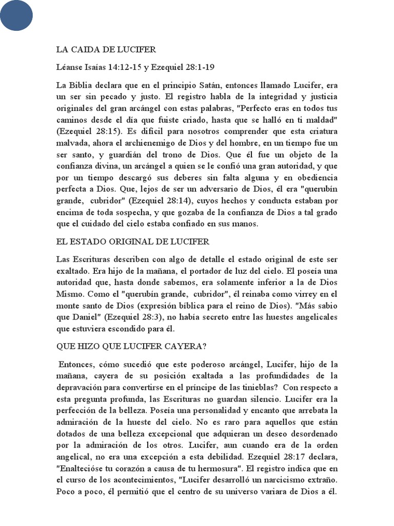 La Caida de Lucifer | PDF | Satán | Lucifer