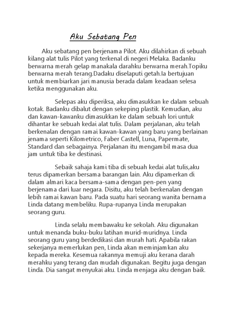 Aku Sebatang Pen | PDF
