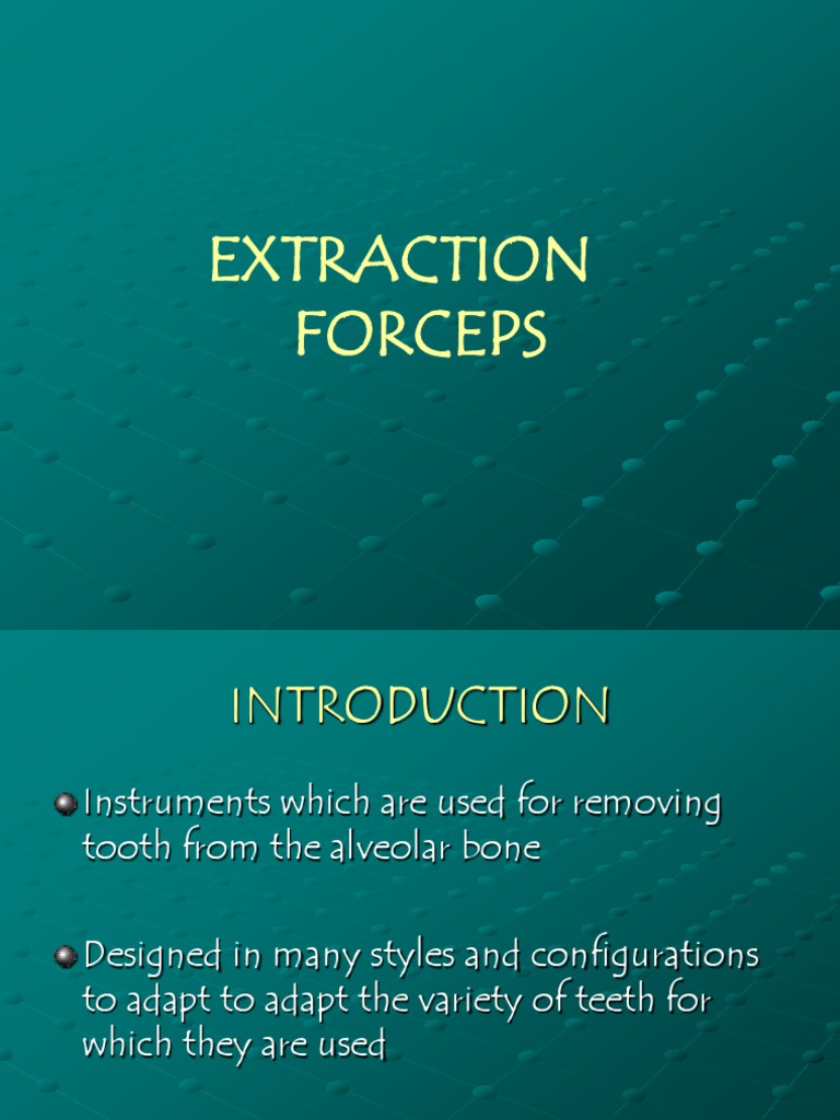 Forceps and Elevators for Tooth Extraction | PDF