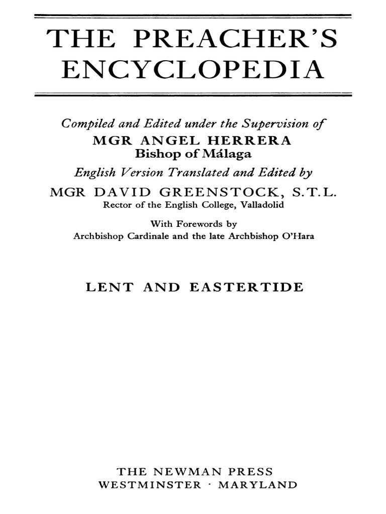 Preachers Encyclopedia (CS) v1 - Lent & Eastertide | PDF | Lent | Jesus