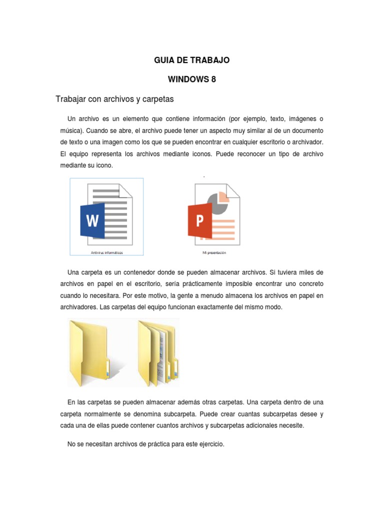 Guia Practica Trabajar Con Archivos y Carpetas | Descargar gratis PDF | Archivo de computadora ...