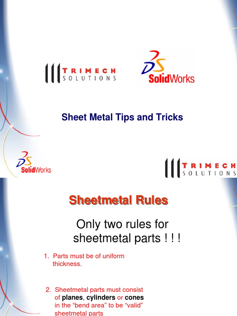 Sheet Metal Design Tips and Rules | PDF | Sheet Metal | Equations