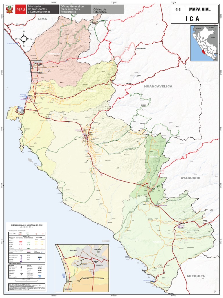 Mapa Vial de Ica y Distritos | PDF | Peru