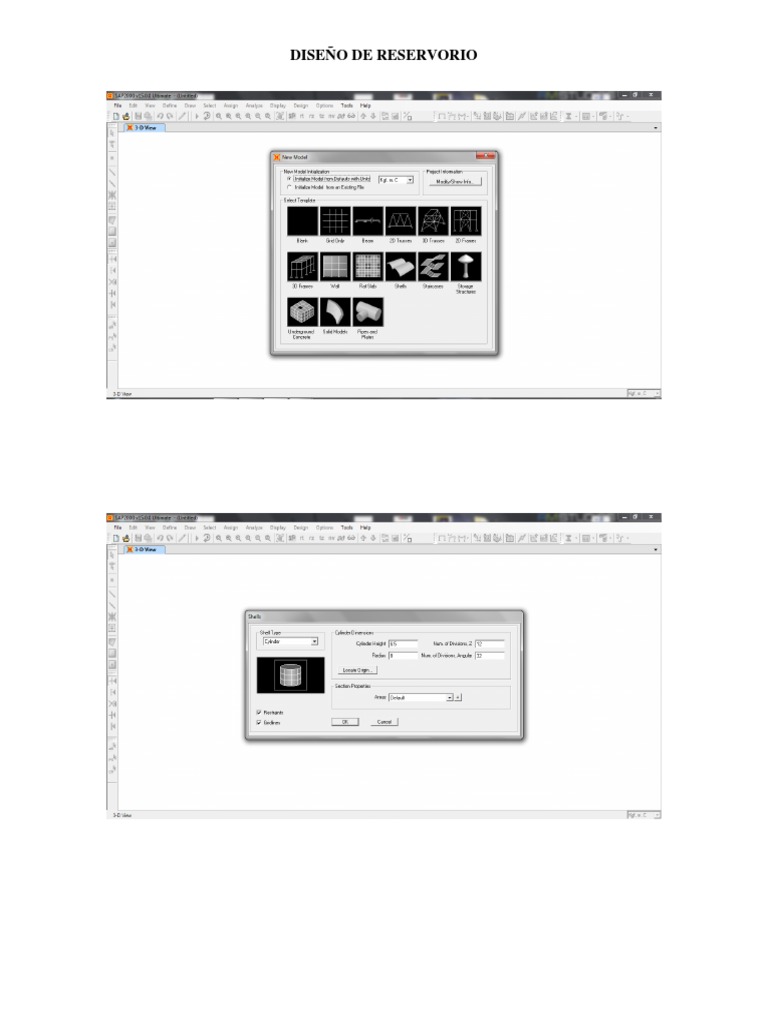 Diseño de Reservorio en Sap 2000 | PDF