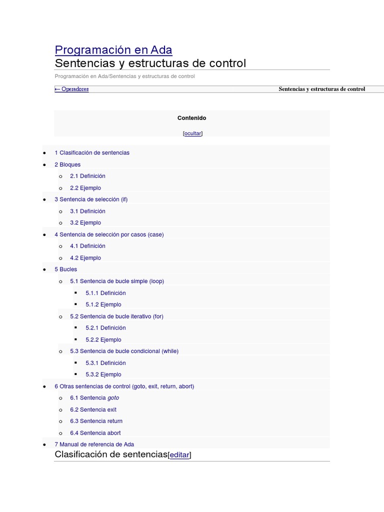 Programación en Ada | PDF | Ciencias de la Computación | Flujo de control