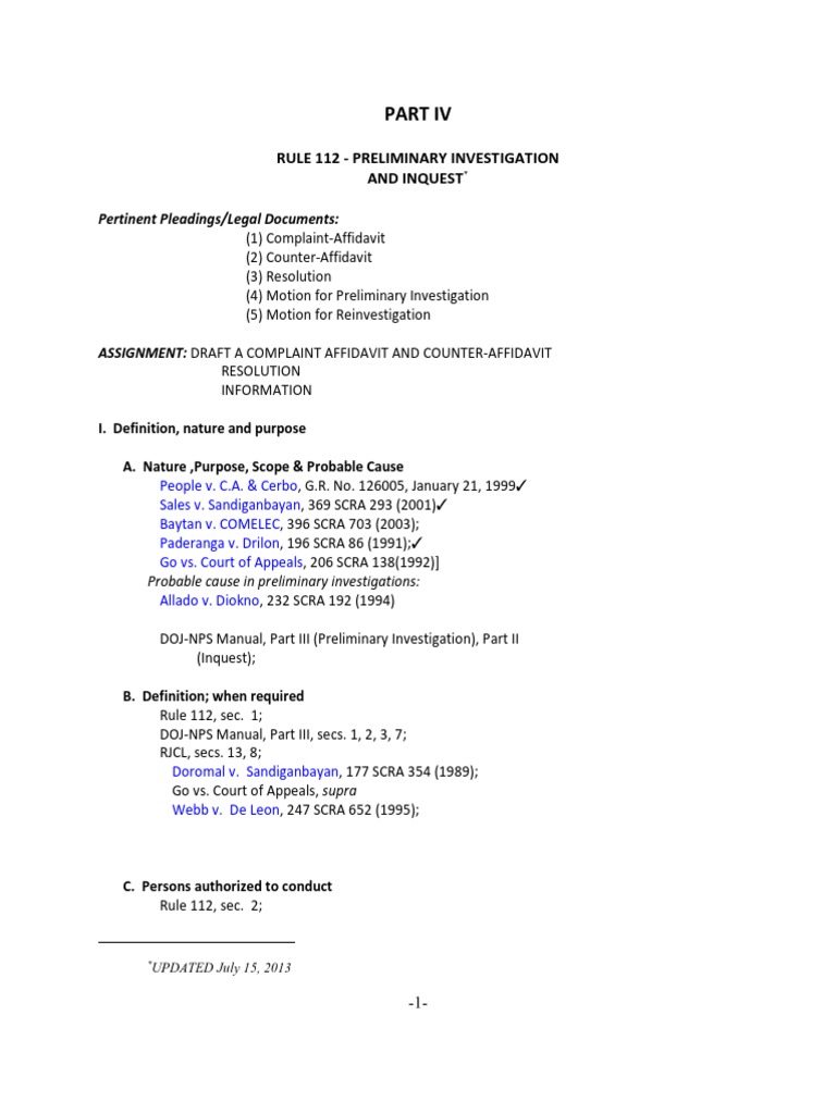 Preliminary Investigation Procedures | PDF | Prosecutor | Criminal ...
