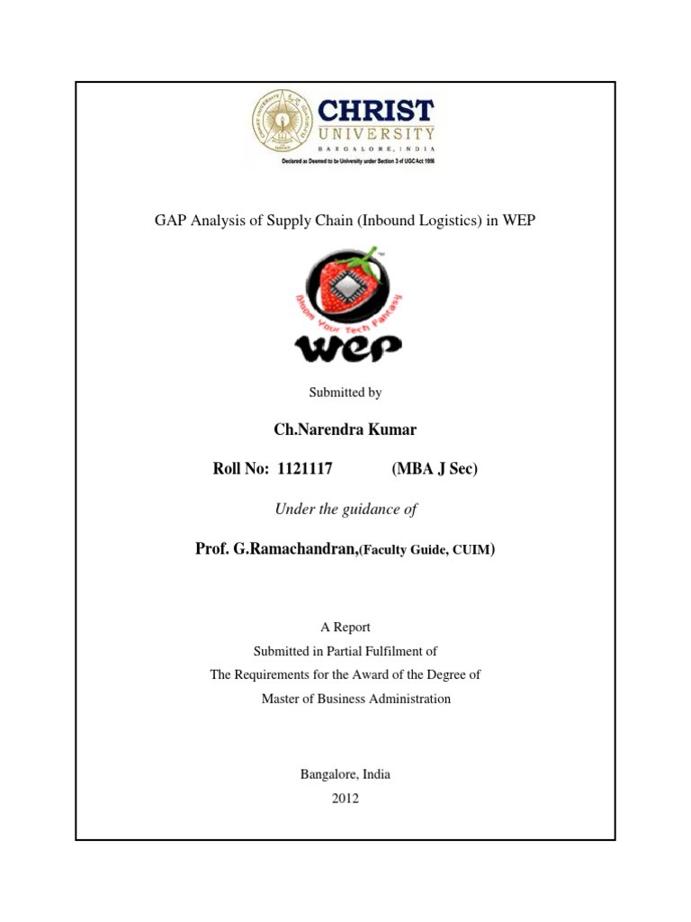GAP Analysis of Supply Chain | PDF