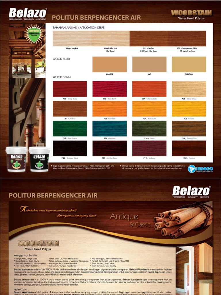 Belazo Wood Stain Kartu Warna | PDF