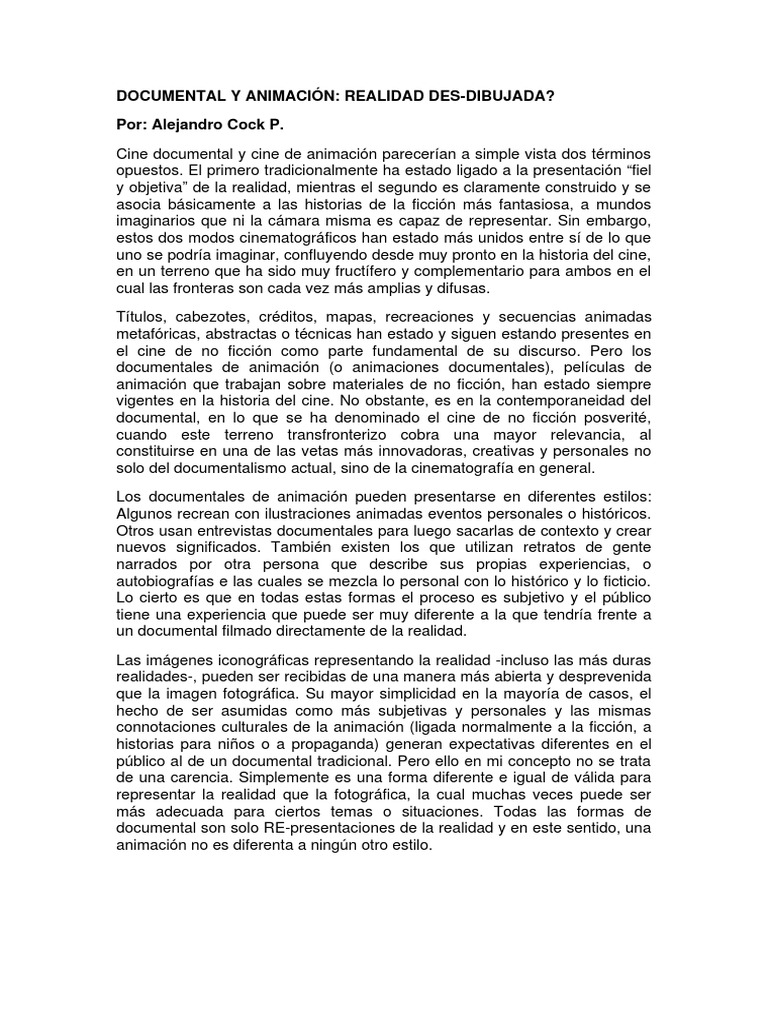 El Documental Animado | PDF | Animación | Documental