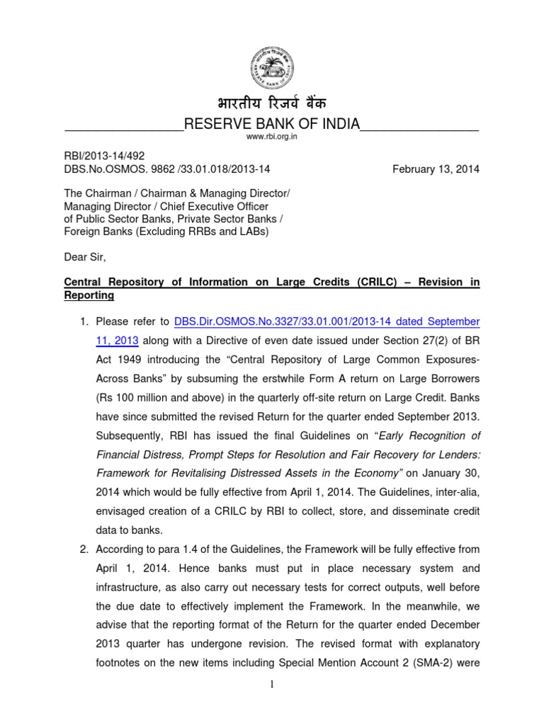 CRILC | PDF | Debits And Credits | Credit (Finance)