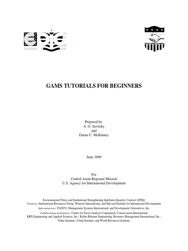 Gams Tutorial | PDF | Equations | Variable (Computer Science)