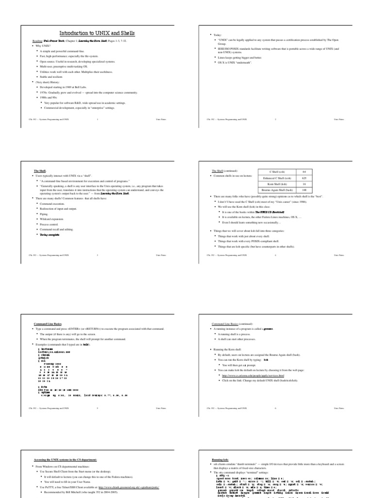 1 Unix | PDF | Command Line Interface | Operating System Technology