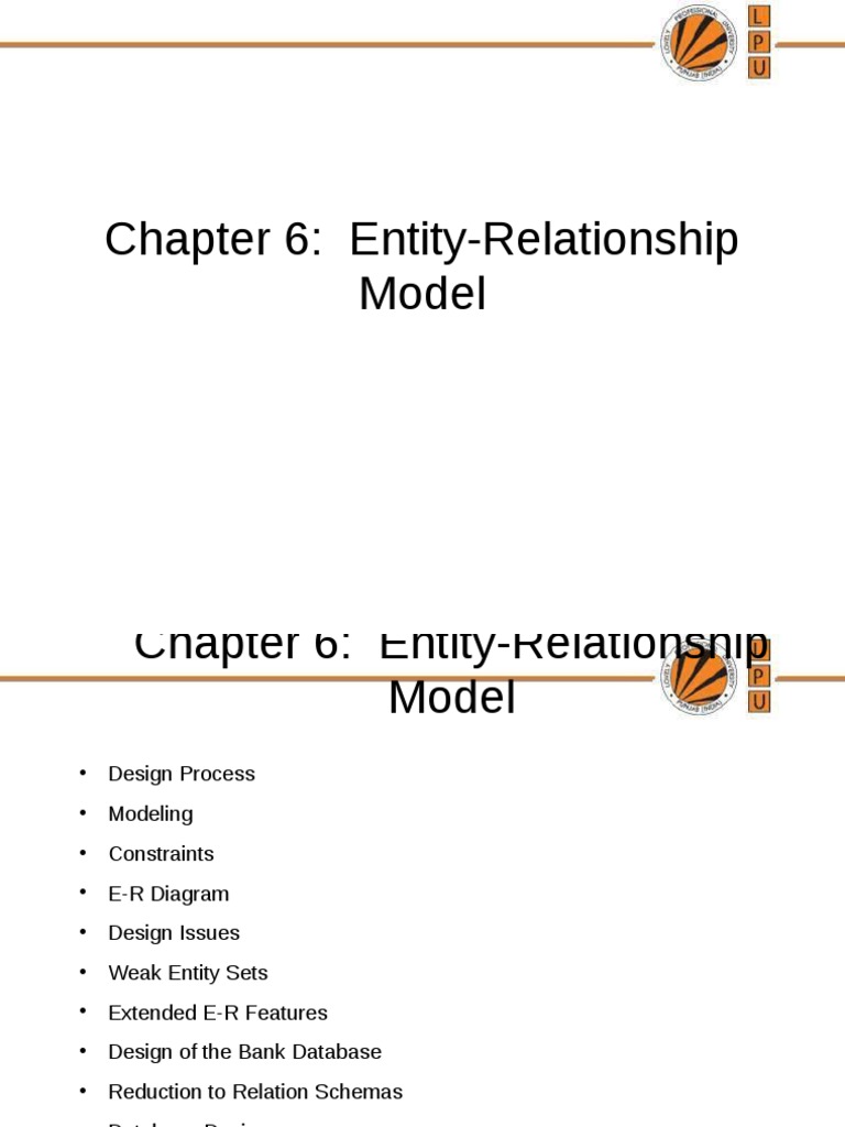 Chapter 6: Entity-Relationship Model | PDF | Conceptual Model | Data Model