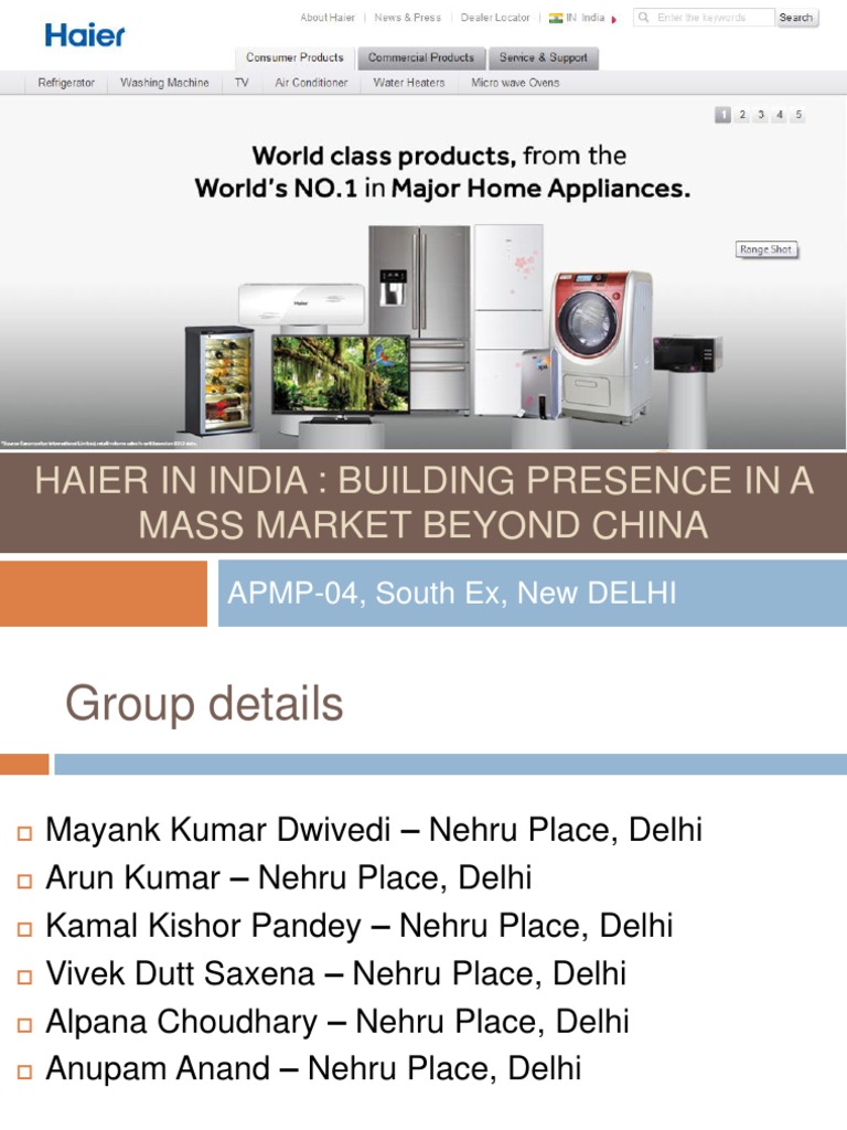 Haier in India Building Presence in A Mass Market Beyond China | PDF ...