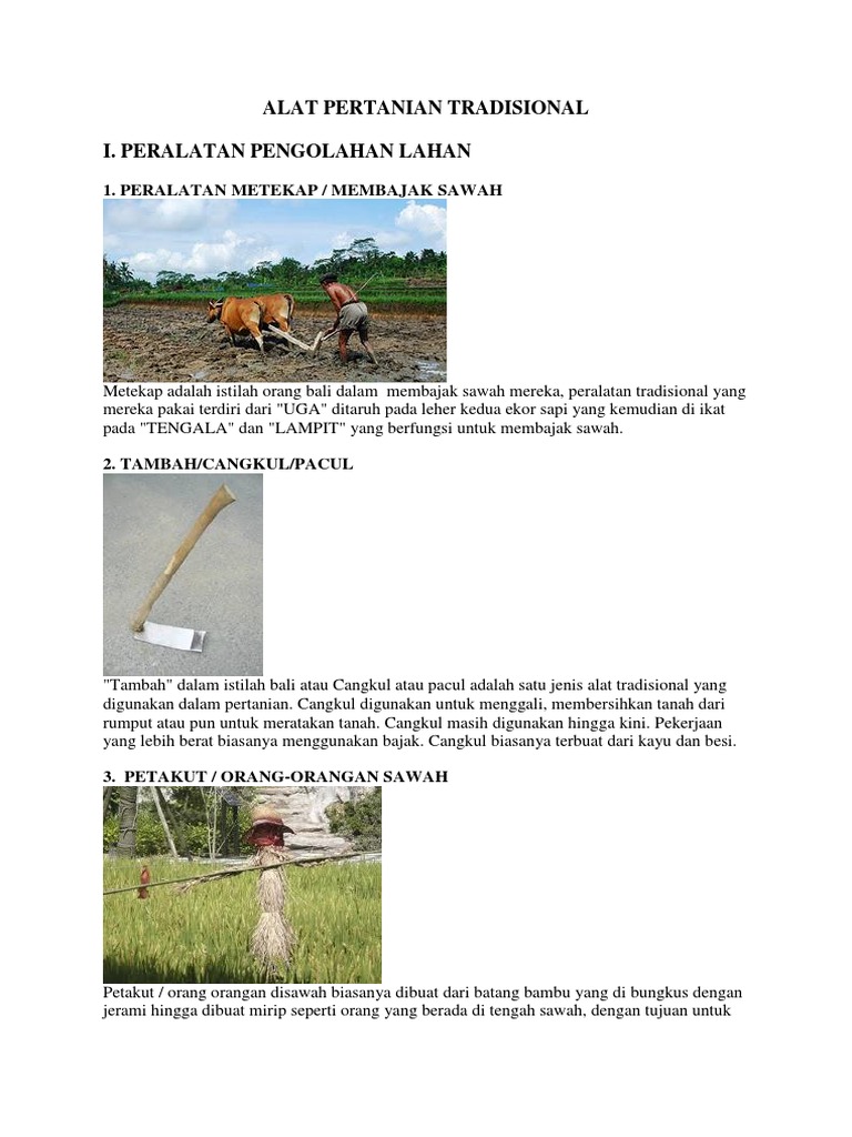 Alat Pertanian Tradisional | PDF | Griya & Taman