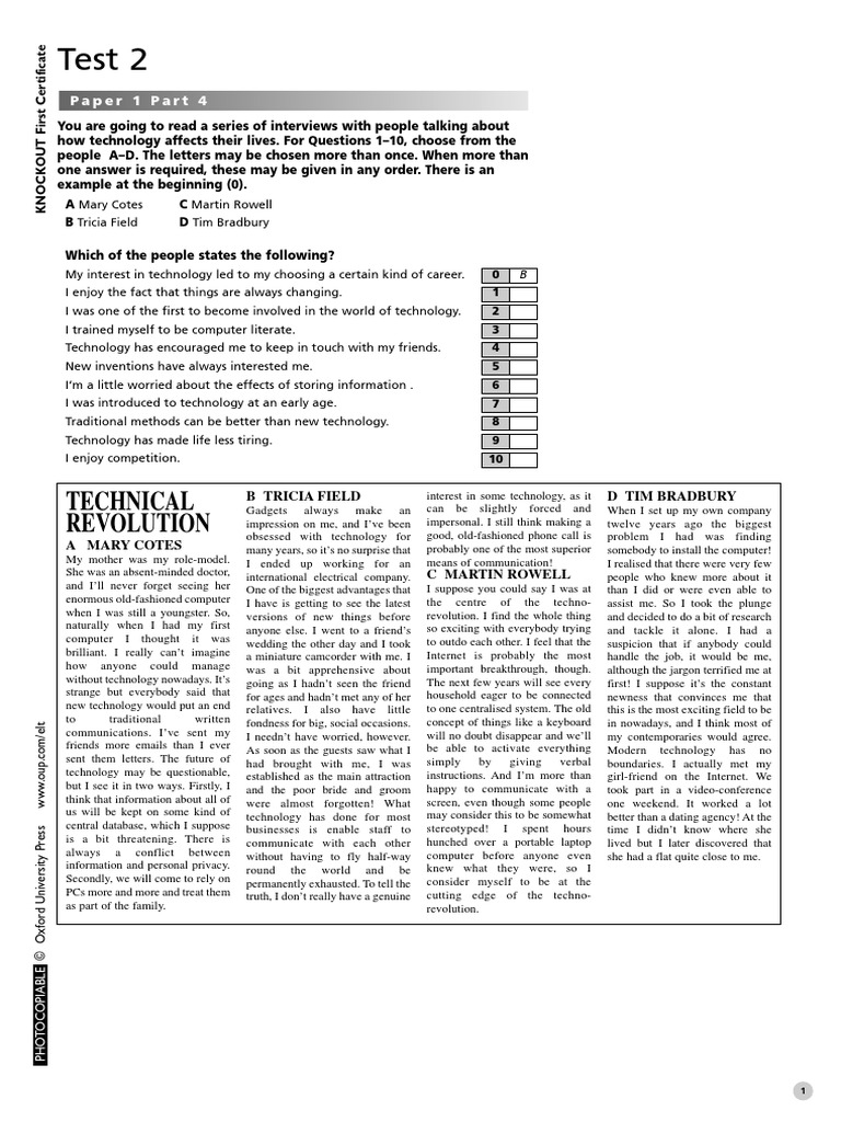 FCE Test 2 | PDF