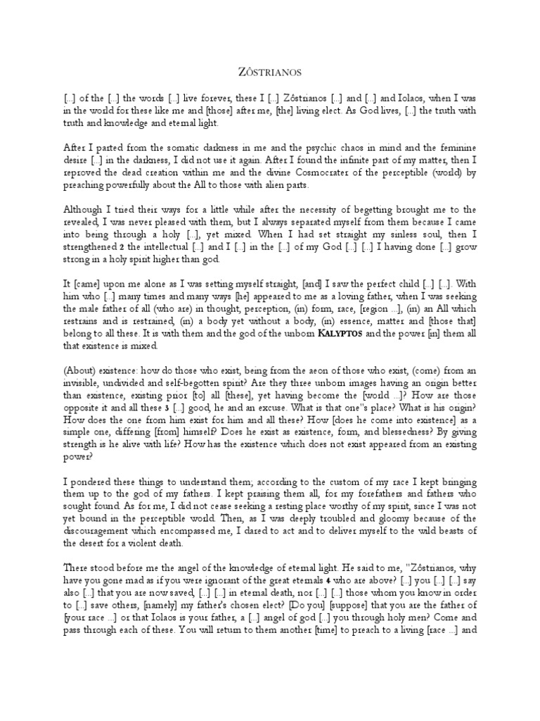Zostrianos | PDF | Soul | God