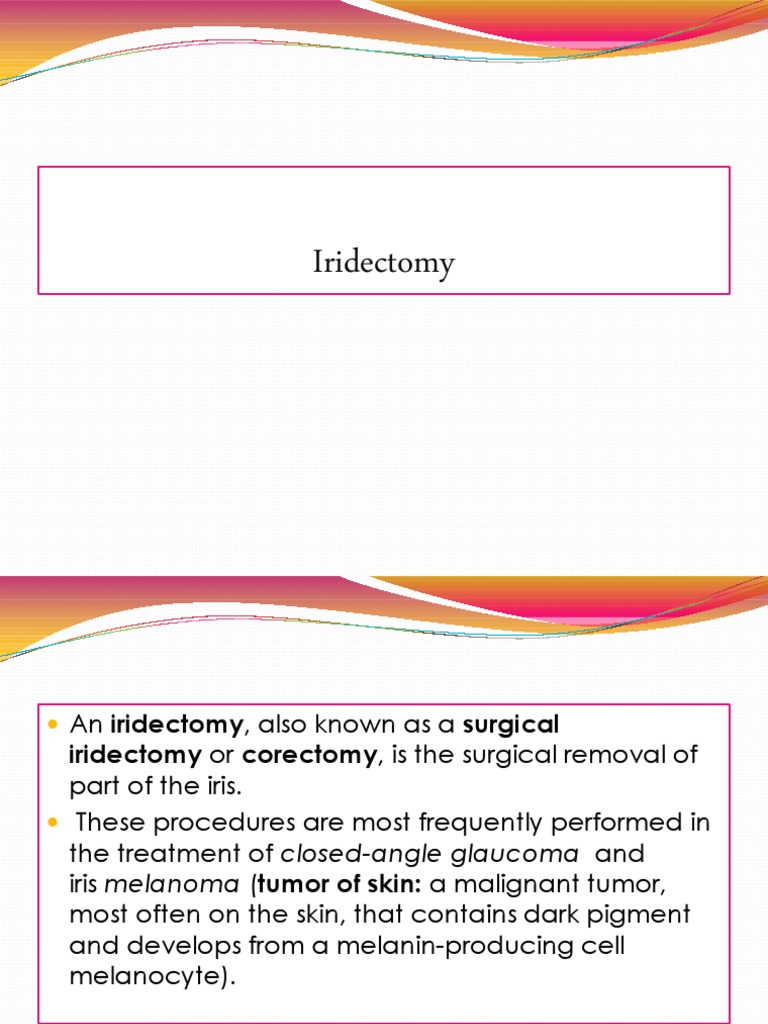 Iridectomy Report | PDF | Surgery | Medical Specialties