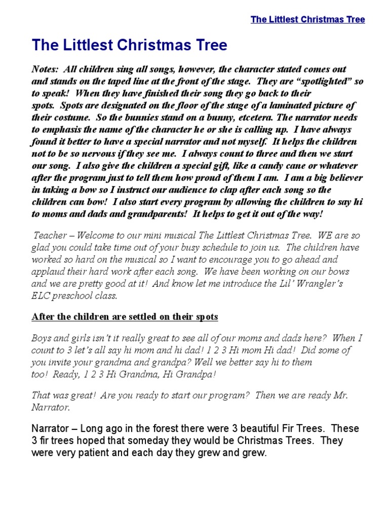 The Littlest Christmas Tree Play | Download Free PDF | Organisms