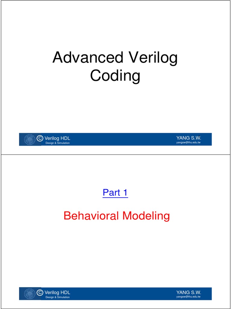 Advanced Verilog Coding | PDF | Logic Synthesis | Hardware Description Language