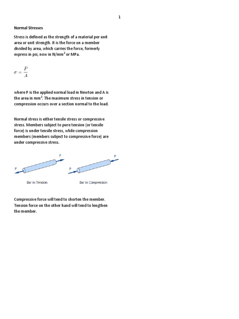 Chapter 1 Simple Stresses | PDF | Stress (Mechanics) | Strength Of ...