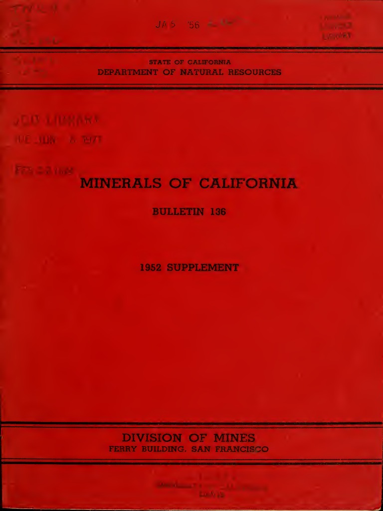 Minerals of California 1952 | PDF | Minerals | Natural Materials