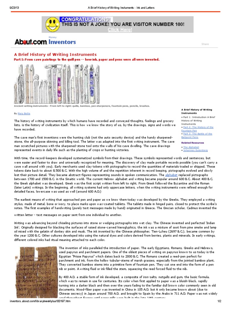 From Cave Drawings to Quill Pens: A Brief History of Early Writing ...